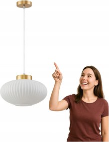 Elegantní lampa Groste žluto-zlatá, závěsná, 100 cm Italux