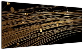 Abstraktní obraz zlatých vláken (100x40cm)