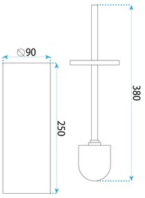 Rea Til, kovový stojan na WC s kartáčem, zlatá matná, REA-88093
