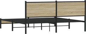 Kovový rám postele bez matrace dub sonoma 180 x 200 cm 3301391