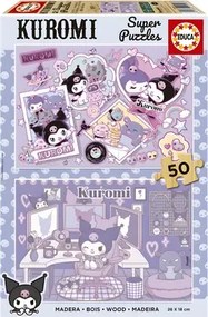 EDUCA Dřevěné puzzle Kuromi / 2x50 dílků