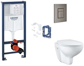 Grohe Rapid SL - Set předstěnové instalace, klozetu, sedátka SoftClose, tlačítka Skate Cosmopolitan a sady pro vhazování tablet, kartáčovaný Hard Graphite SANI11BB5134
