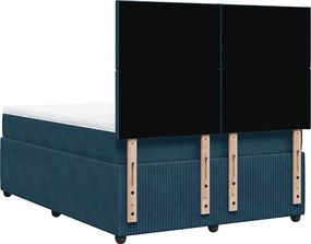 Box spring postel s matrací tmavě modrá 160x200 cm samet 3292380