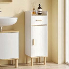 HOMCOM úzká koupelnová skříňka s nastavitelnou přihrádkou Bílá