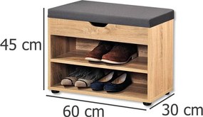 Botník se sedadlem, regál na boty do předsíně, Kesper