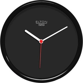 ELTON Kulaté plastové nástěnné hodiny české výroby Elton Pure – černé E21.4768.90.163376