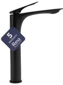 Rea Avalon, vysoká umyvadlová baterie h-305, černá matná, REA-B1126