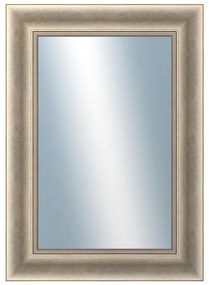 DANTIK - Zarámované zrcadlo - rozměr s rámem cca 50x70 cm z lišty KŘÍDLO velké stříbrné patina (2773)