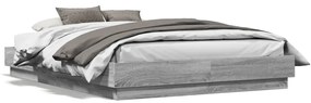 Rám postele s LED osvětlením šedý sonoma 140 x 190 cm