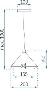 Toolight, Stropní svítidlo 1xE27 APP1004-1CP, bílá-zlatá, OSW-07550