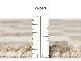 Krémový ručně tkaný vlněný koberec 80x150 cm Boho 1.0 Quadra – Vikosa