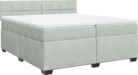 Box spring postel s matrací světle šedá 200x200 cm samet 3286402