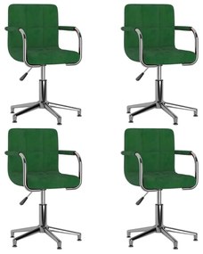 Petromila Otočné jídelní židle 4 ks tmavě zelené samet