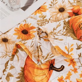 Přehoz na postel FLOWERS AND PUMPKINS, oranžový Rozměr: 170 x 210 cm