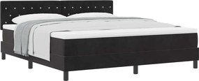 Postel s boxspringem s matrací s čelo Černá 180 x 200 cm samet 3339124