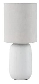 Šedá stolní lampa z keramiky a tkaniny Trio Clay, výška 35 cm