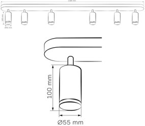 Koupelnové bodové svítidlo TURYN 6xGU10/10W/230V IP44 bílá