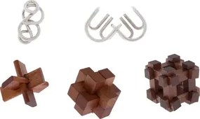 PROFESSOR PUZZLE Sada hlavolamů Great Minds / 5 hlavolamů / kov a dřev