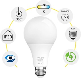 Toolight Toolight, LED žárovka E27, 7W, 490lm, 3000K teplá, RSL021, OSW-20006