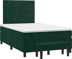 Box spring postel s matrací tmavě zelená 120x190 cm samet 3270472