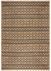 Flair Rugs koberce Kusový koberec Printed Jute Luis Natural/Black ROZMĚR: 160x230