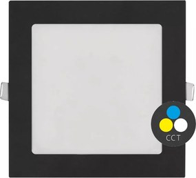 EMOS Černý vestavný LED panel hranatý 170 x 170mm 12,5W CCT Premium ZD2333