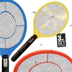 Monzana Elektrická plácačka na mouchy sada 3 ks, barevná