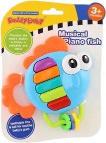 TEDDIES Chrastítko a kousátko rybička piano / Chrastítko / Se zvukem a