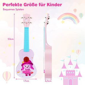 Costway 21 Palcové ukulele pro děti Mini hračkové ukulele s 4 nylonovými