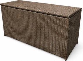 Ratanový zahradní úložný box BestBerg BBRF-B1BN / 350 l / 115 × 55 × 57 cm / hnědá