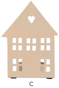 Ib Laursen Kovový svícen na čajovou svíčku House Fasade C, béžová barva, kov