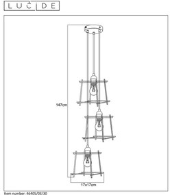 Lucide 46405/03/30 - Lustr na lanku EDGAR 3xE27/40W/230V