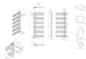 Sapho Vista otopné těleso 500 x 1190 mm broušená nerez NR613