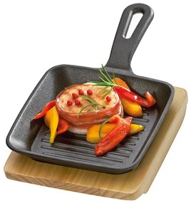 Küchenprofi BBQ Mini servírovací pánev s prkénkem 23x13,5x5,5 cm