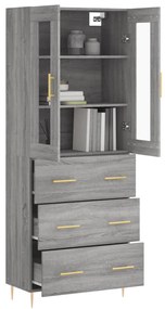 Skříň highboard šedá sonoma 69,5 x 34 x 180 cm kompozitní dřevo - Default Title