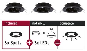 Paulmann 92487 Choose, sada výklopných bodovek 3x10W, černá, průměr 8,4cm