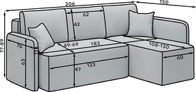 Malá rohová sedací souprava GARY, levá, béžová (jarell 18)