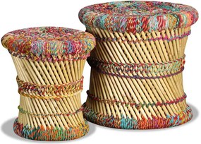Stoličky chindi design 2 ks vícebarevné bambus 244216