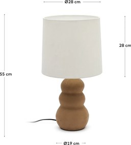 Kamenná stolní lampa v přírodní barvě s textilním stínidlem (výška 55 cm) Madsen – Kave Home