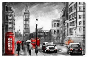 Obraz Auta V Londýně Nedostatek Nedostatek Přírodní plátno 30x20