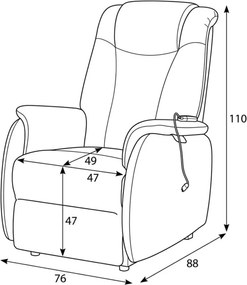 Polohovací křeslo šedé, elektrické TV-L8963 GREY2