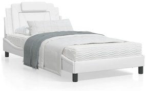 Rám postele s čelem bílý 100x200 cm umělá kůže,  3208076