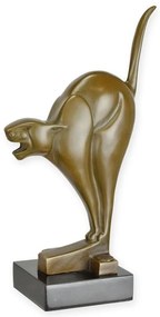 Bronzová socha Kočka – art deco zvířecí figurka