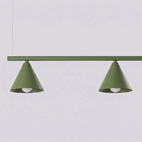 Sollux Lighting Lustr NOX 4L olivově zelený