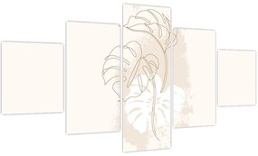 Obraz - Line art monstera N⁰1 (125x70 cm)