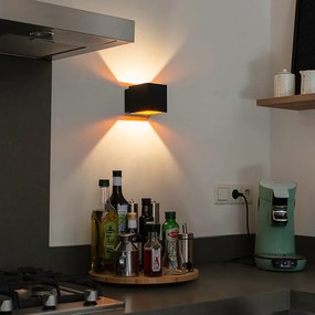 Designová nástěnná lampa černá/zlatá vč. LED - Caja