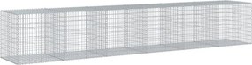 Gabionový koš s víkem 600 x 100 x 100 cm pozinkované železo 3295200