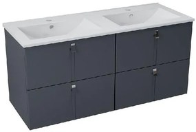 Sapho Mitra - Umyvadlová skříňka 1510x573x465 mm, s dvojumyvadlem Slim, antracit 2XMT0721601-150