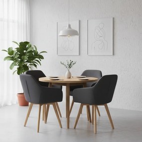 Designové křeslo, tmavě šedá/buk, CLORIN 2 NEW