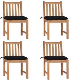 Zahradní židle s poduškami 4 ks masivní teak 3073110